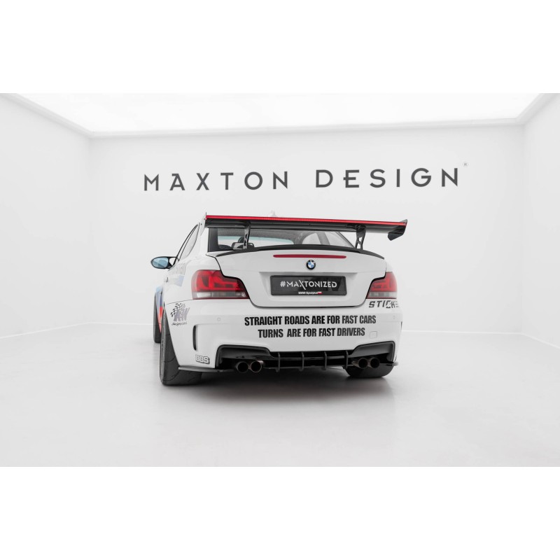 Maxton - Carbon Spoiler With Internal Brackets Uprights V.2 + LED BMW 1 ...